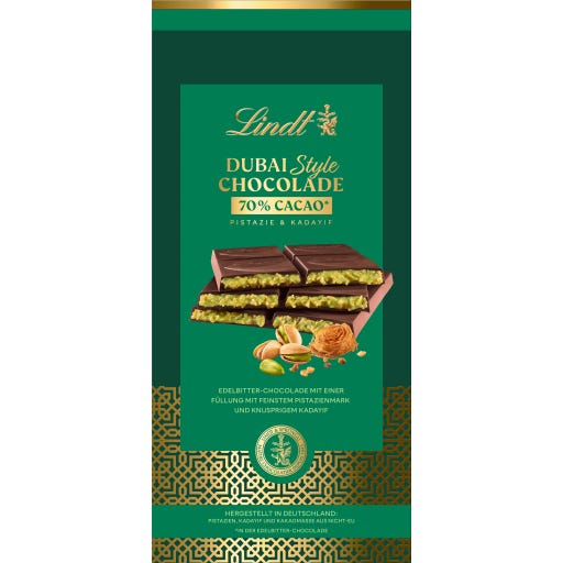 Lindt Tableta de Chocolate Estilo Dubai - Negro, 145 g - Piccantino ...