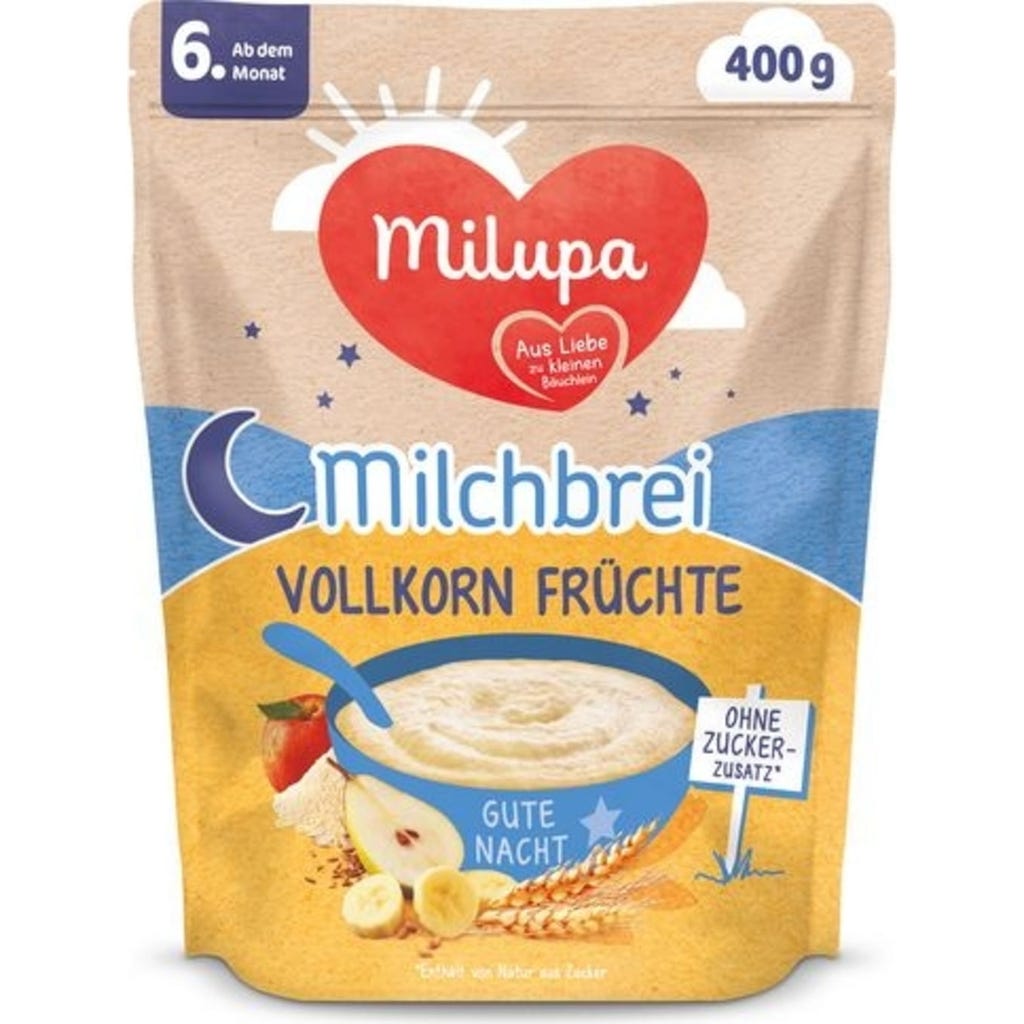 Milupa Baby Cereal with Milk, Whole Grains and Fruits - Good Night, 400 ...