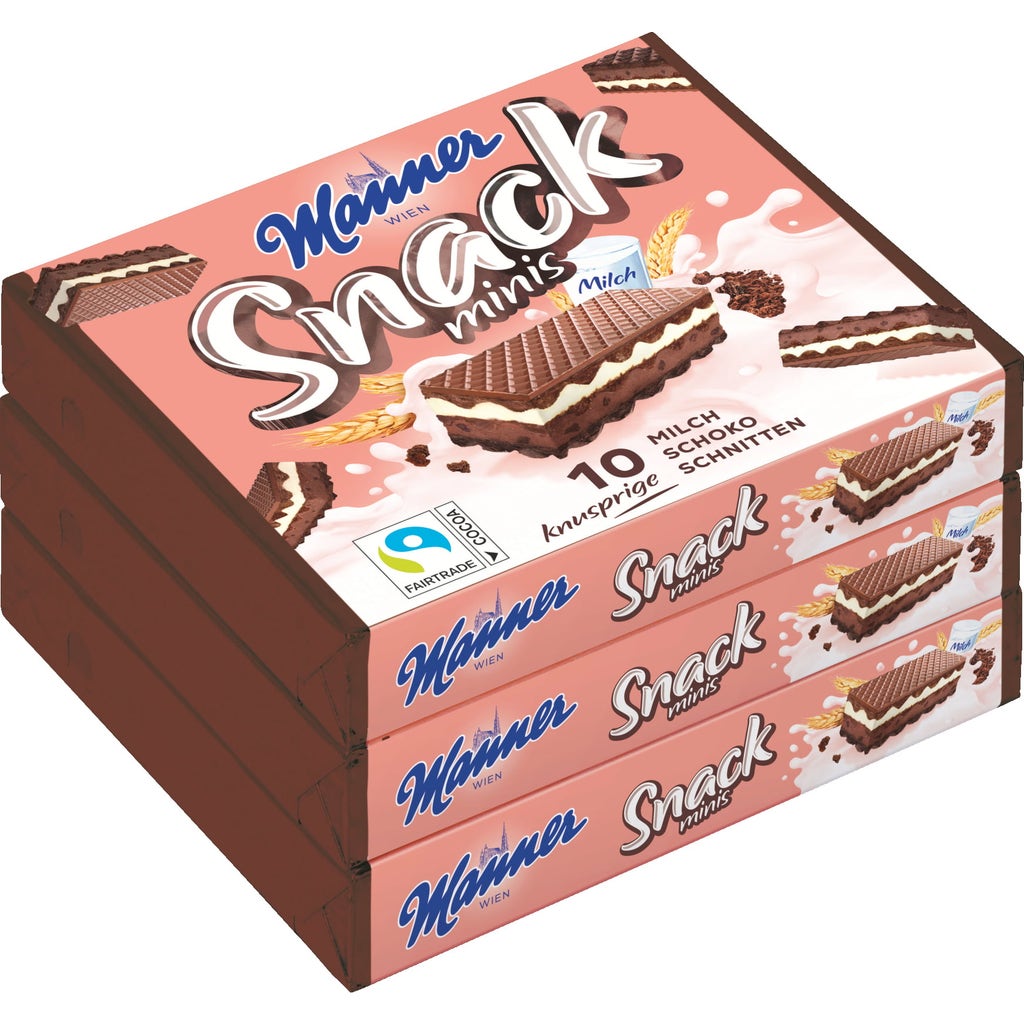 Manner Snack Minis Chocolate - Paquete, 225 g - Piccantino Tienda ...