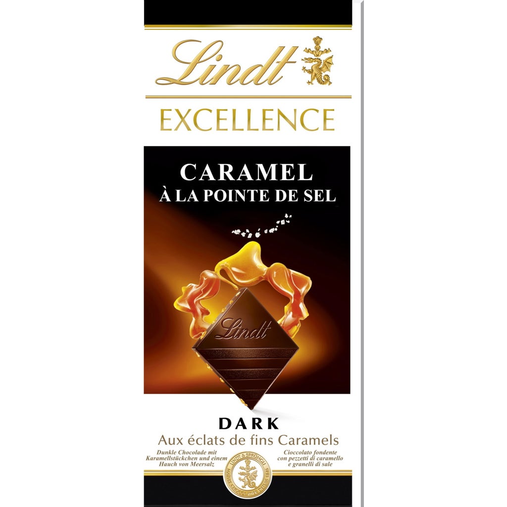 Lindt Excellence Karamel Zeezout Pure Chocoladereep, 100 g - Piccantino ...
