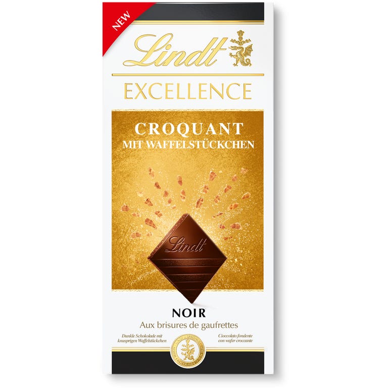 Lindt EXCELLENCE CROQUANT with Wafer Pieces, 100 g - Piccantino Online ...