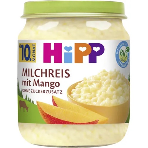 HiPP Organic Baby Food Jar - Milk Rice with Mango, 200 g - Piccantino