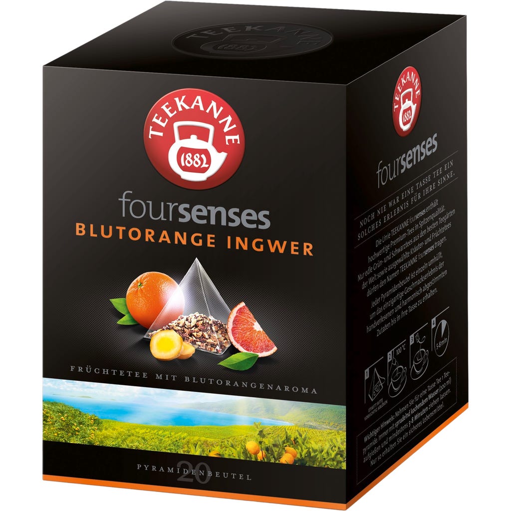 TEEKANNE Foursenses Tea Pyramids - Blood Orange Ginger, 50 g - Piccantino
