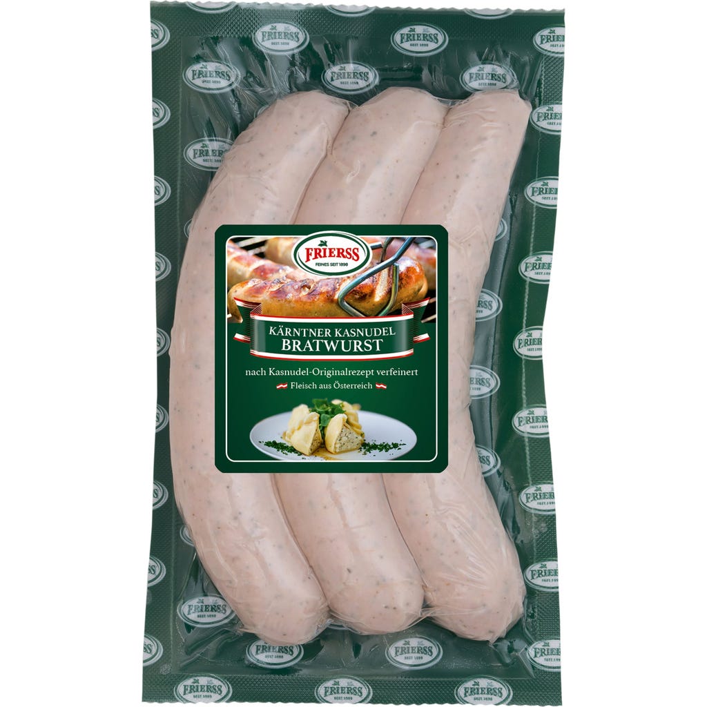 Frierss Carinthian Kasnudel Bratwurst, 3 pcs, 375 g - Piccantino Online ...